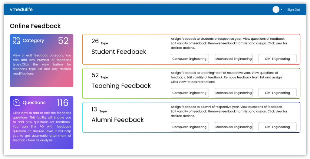 Online Feedback System - Enhance Engagement with vmedulife